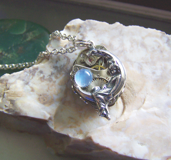 Moon Maiden Vintage Watch Works Moonstone Jewelry Pendant – My Mystic Gems