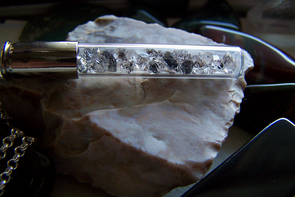 Tibetan Black Quartz Glass Capsule Bullet Pendant – My Mystic Gems