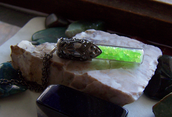 Neon Green Kryptonite Crystals Silver Bullet Pendant – My Mystic Gems