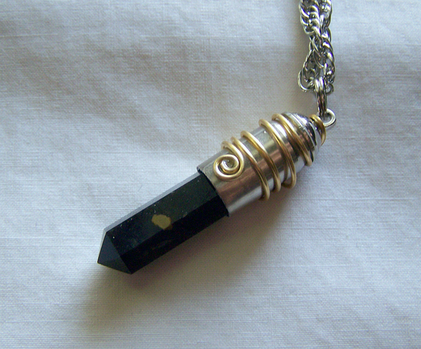 Russian Shungite Wire Wrapped Silver Bullet Jewelry Pendant – My Mystic ...