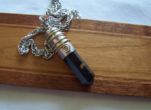 Russian Shungite Wire Wrapped Silver Bullet Jewelry Pendant – My Mystic ...